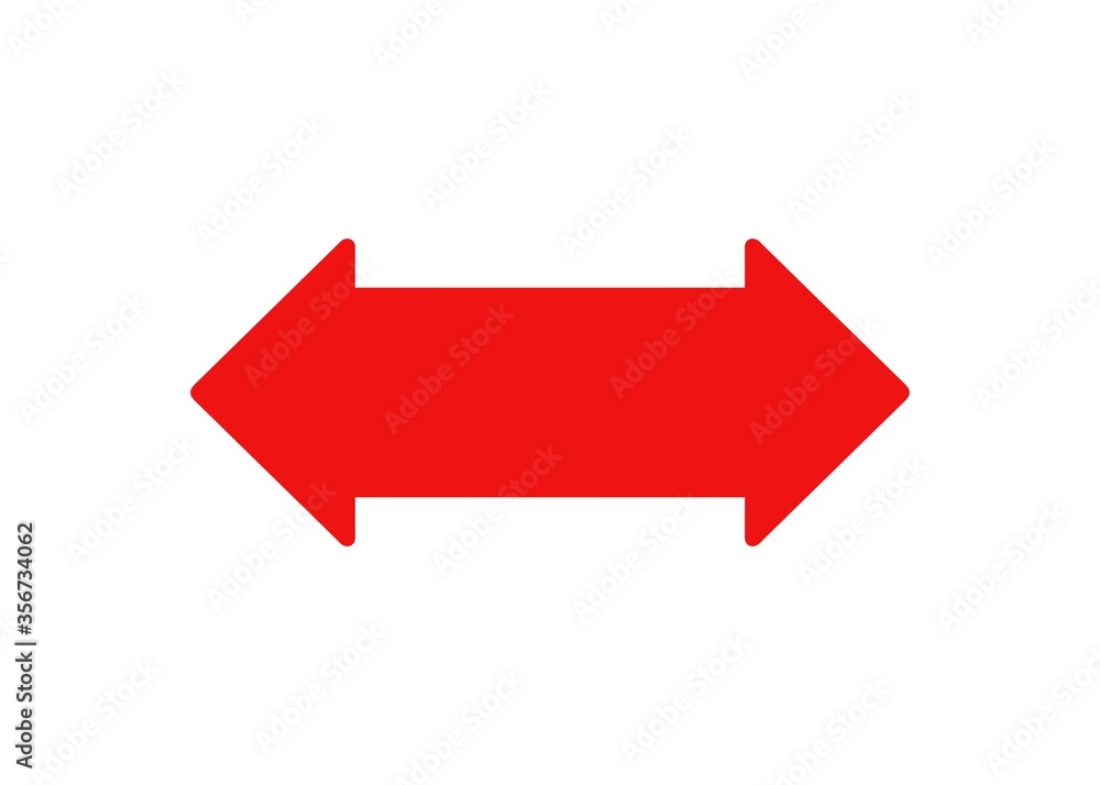 red double headed arrow on white background illustration direction ...