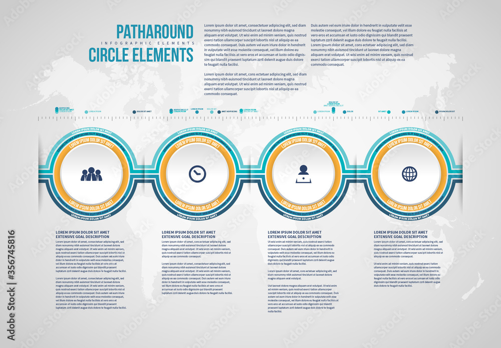Circular Paths Infographic Stock Template | Adobe Stock