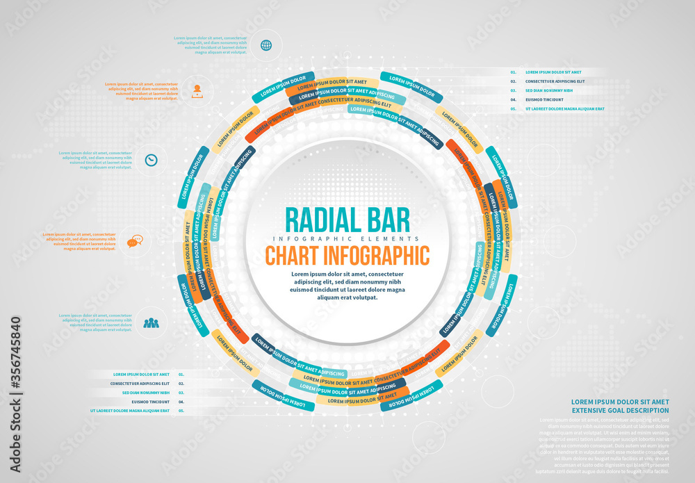 Radial Bar Chart Infographic Stock Template | Adobe Stock