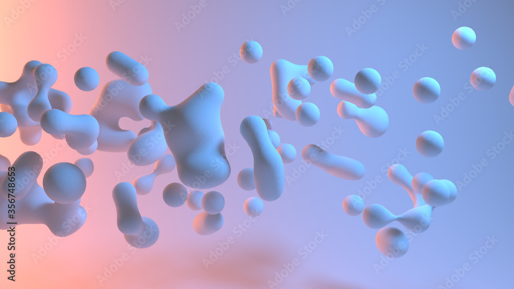 floating blob ball liquid flying modern design background metaball ...