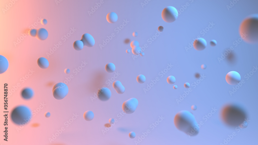 floating blob ball liquid flying modern design background metaball merging futuristic color ...