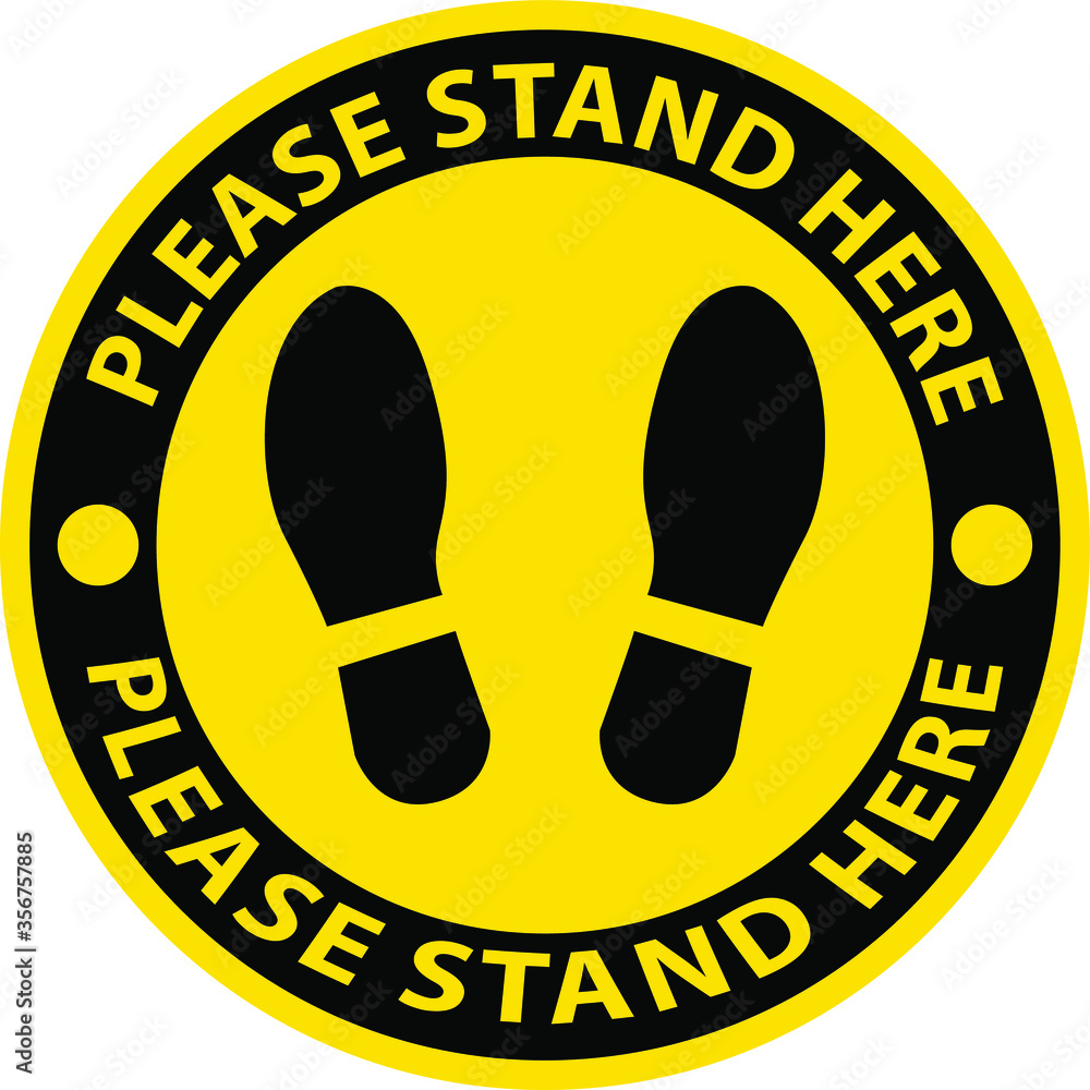 please stand here , icon, notice or clip art,sign Stock Vector | Adobe ...