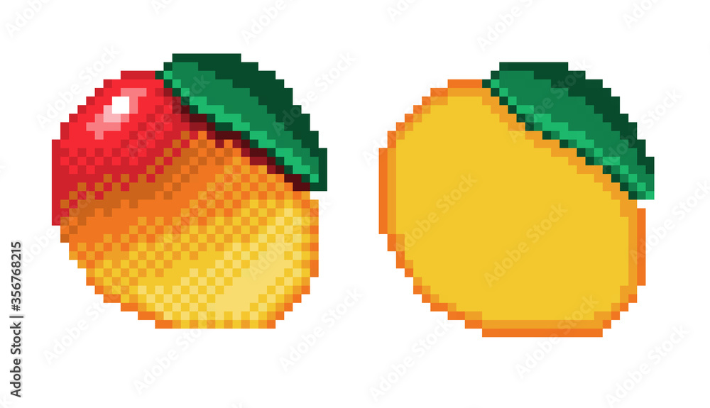 pixel art mango icon vector illustration Stock Vector | Adobe Stock