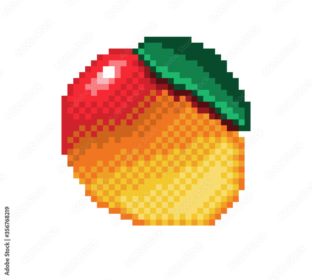 pixel art mango icon vector illustration Stock Vector | Adobe Stock