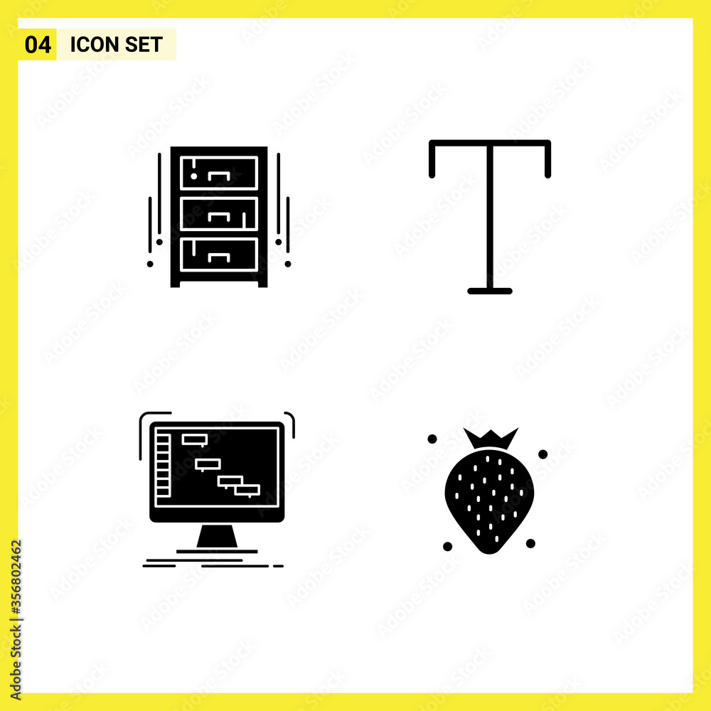 Stock Vector Icon Pack of 4 Line Signs and Symbols for draw ...