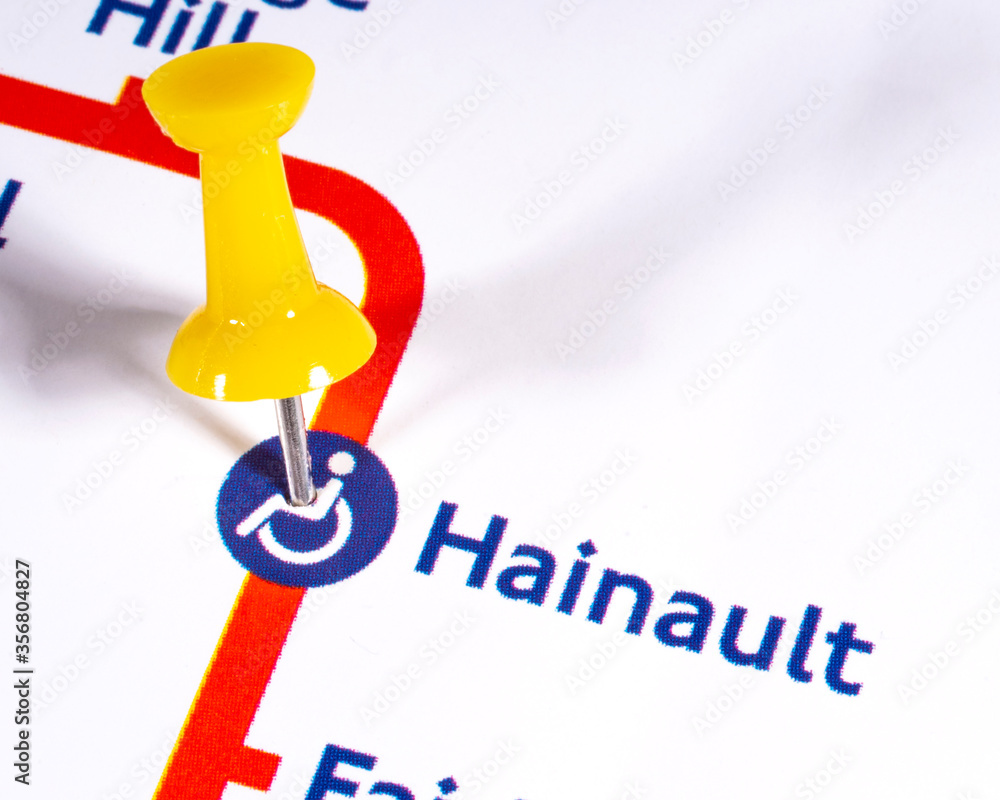 Hainault Station on a London Underground Map Stock Photo | Adobe Stock