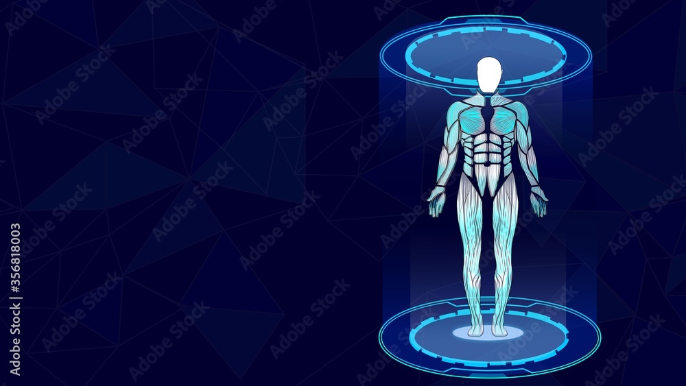 16:9 hud interface,futuristic human body,hud biology elelemt,Display ...
