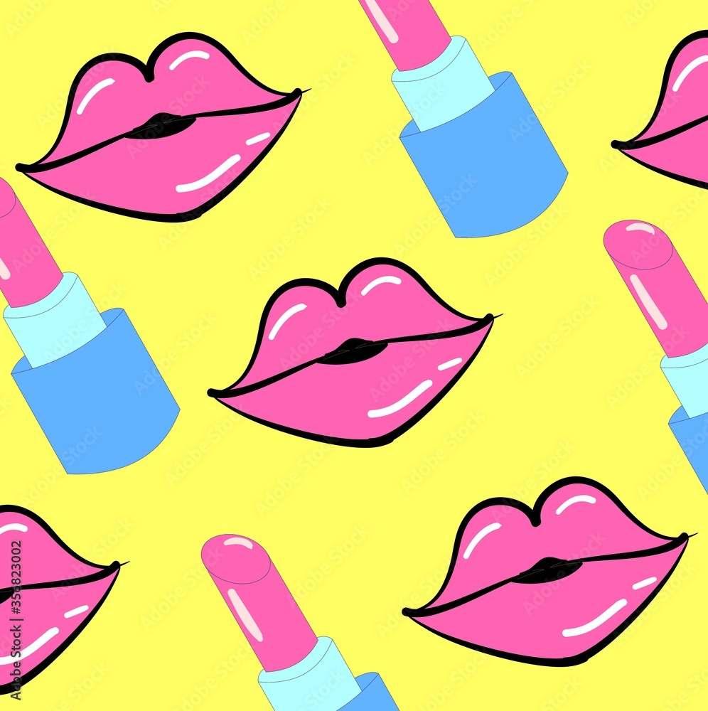 Patrón de labiales. Stock Illustration | Adobe Stock