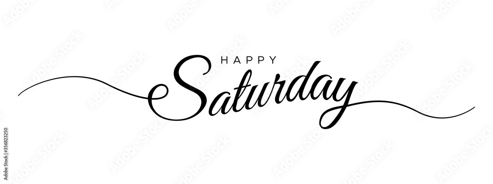 happy saturday letter calligraphy banner Stock Vector | Adobe Stock