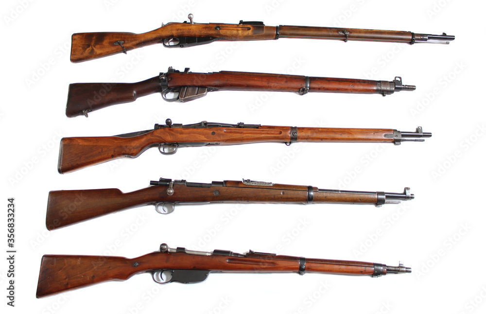 Collection Of World War II Military Rifles Stock Photo | Adobe Stock
