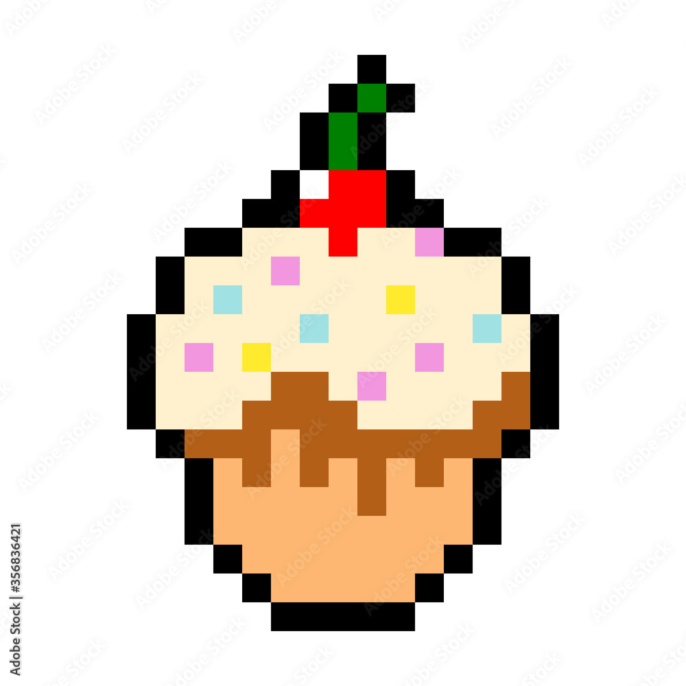 Minecraft Cupcake Pixel Art