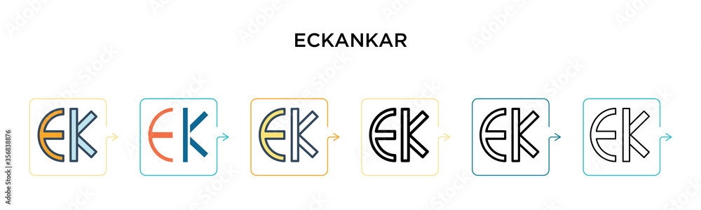 Eckankar vector icon in 6 different modern styles. Black, two colored ...