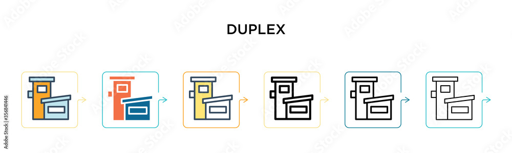 Duplex vector icon in 6 different modern styles. Black, two colored ...