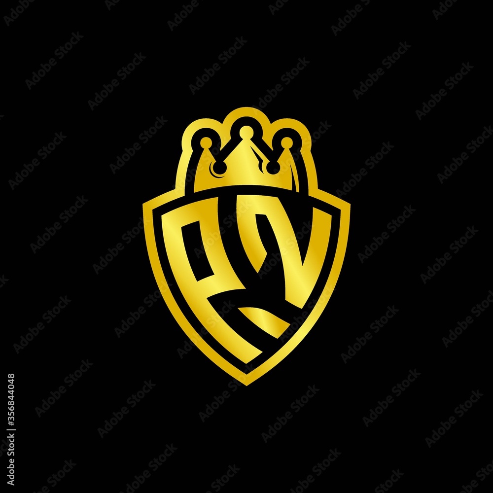 PN monogram logo with shield and crown style design template vector de Stock | Adobe Stock