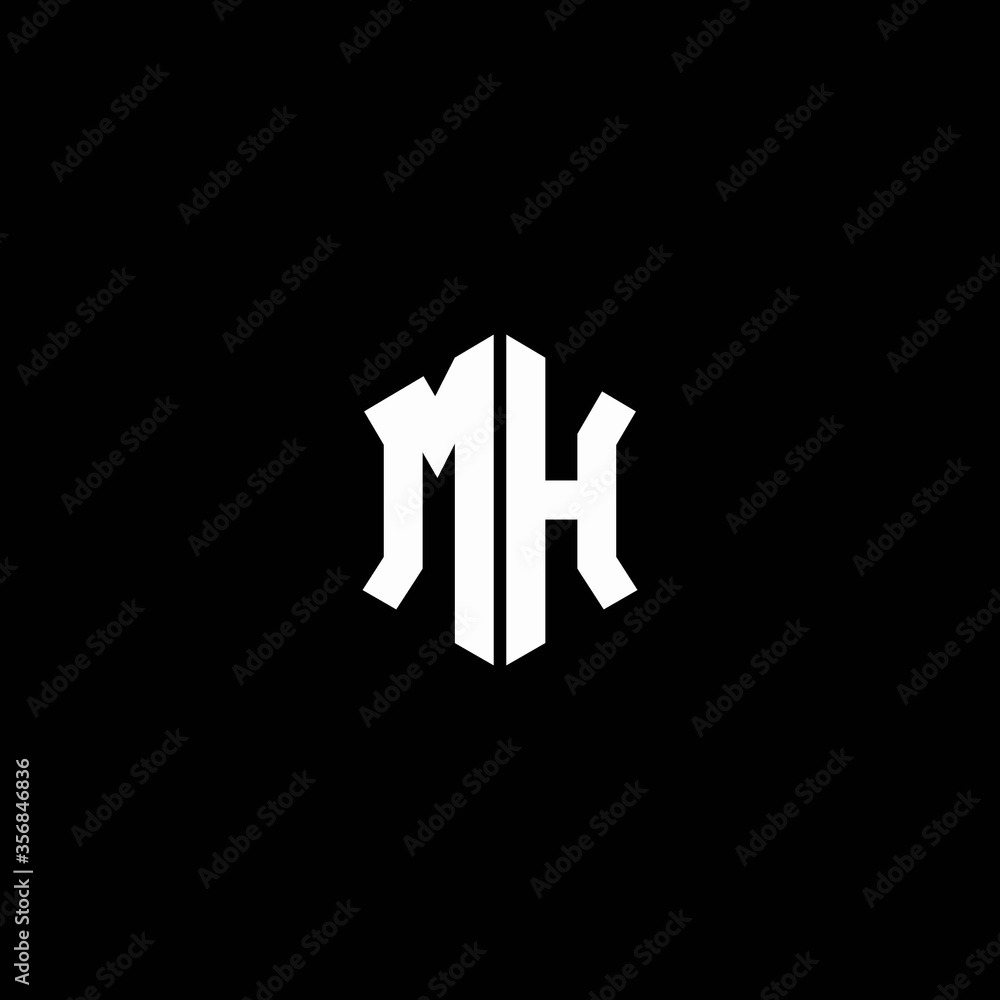 mh logo monogram with shield shape design template Stock Vector | Adobe ...
