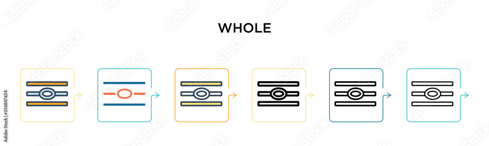 Whole vector icon in 6 different modern styles. Black, two colored ...