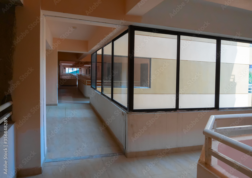 Inside view of new building, being built at Rajarhat New Town area of ...