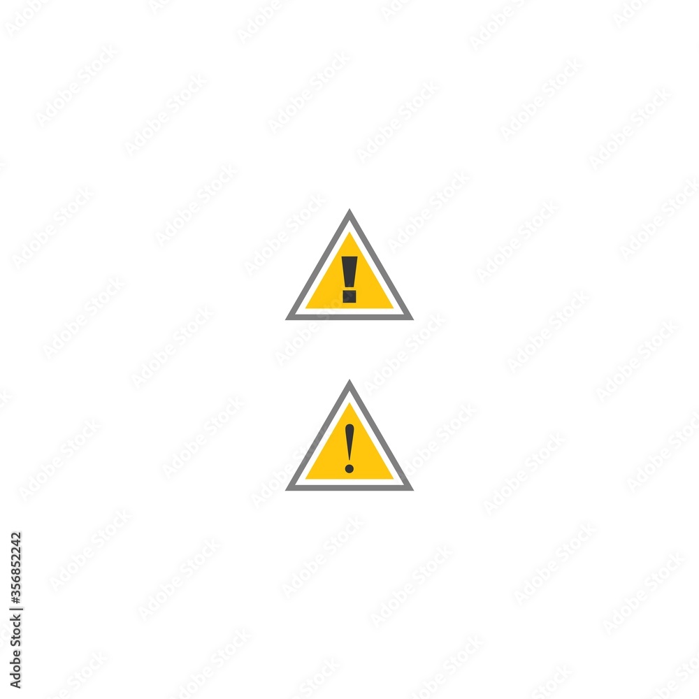 Warning, Prohibition, Exclamation mark beware icon logo template Stock ...