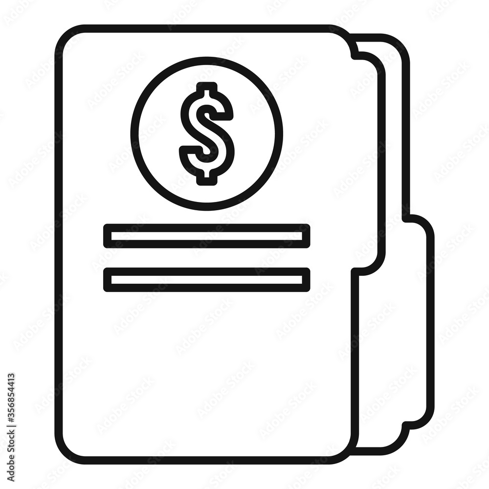 Finance folder icon. Outline finance folder vector icon for web design ...