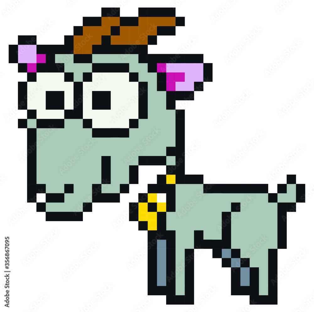 goat pixel art on white background. Stock Vector | Adobe Stock
