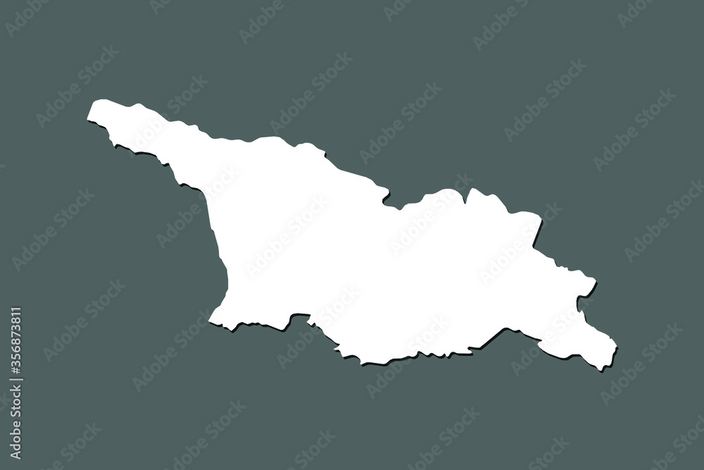 Georgia vector map with single land area using white color on dark ...