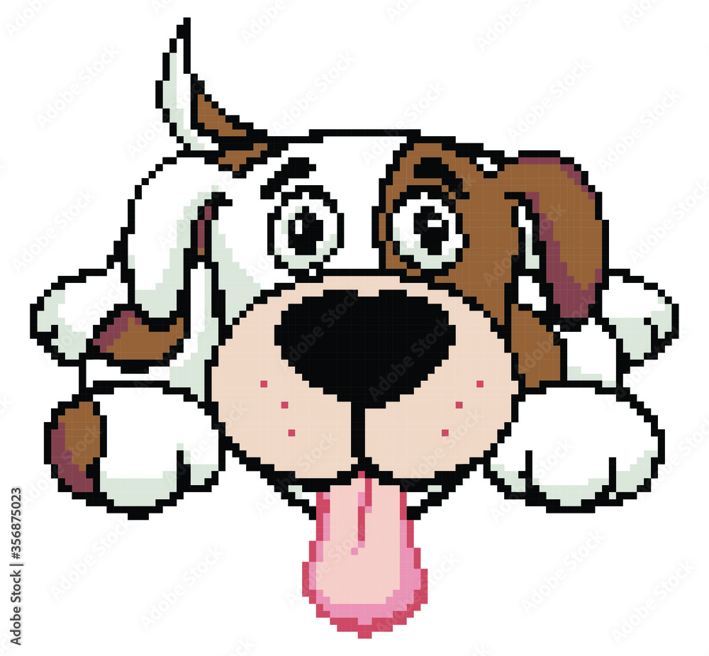 Dog pixel art on white background. Stock Vector | Adobe Stock