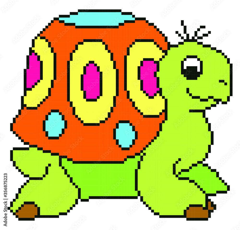turtle pixel art on white background. Stock Vector | Adobe Stock