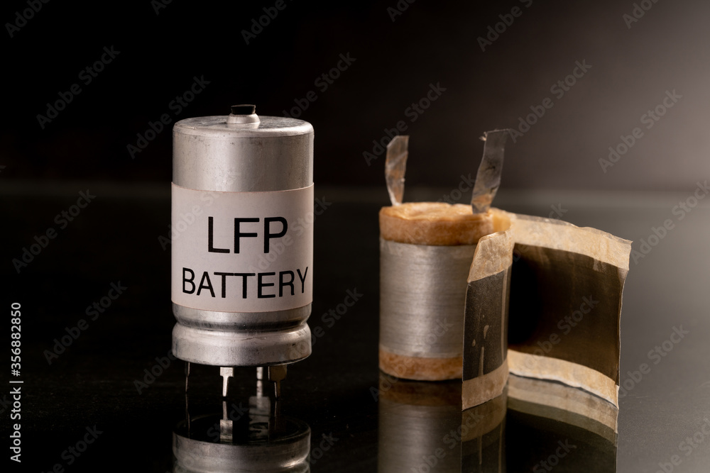 Foto de Lithium iron phosphate battery LiFePO. or LFP battery lithium ...