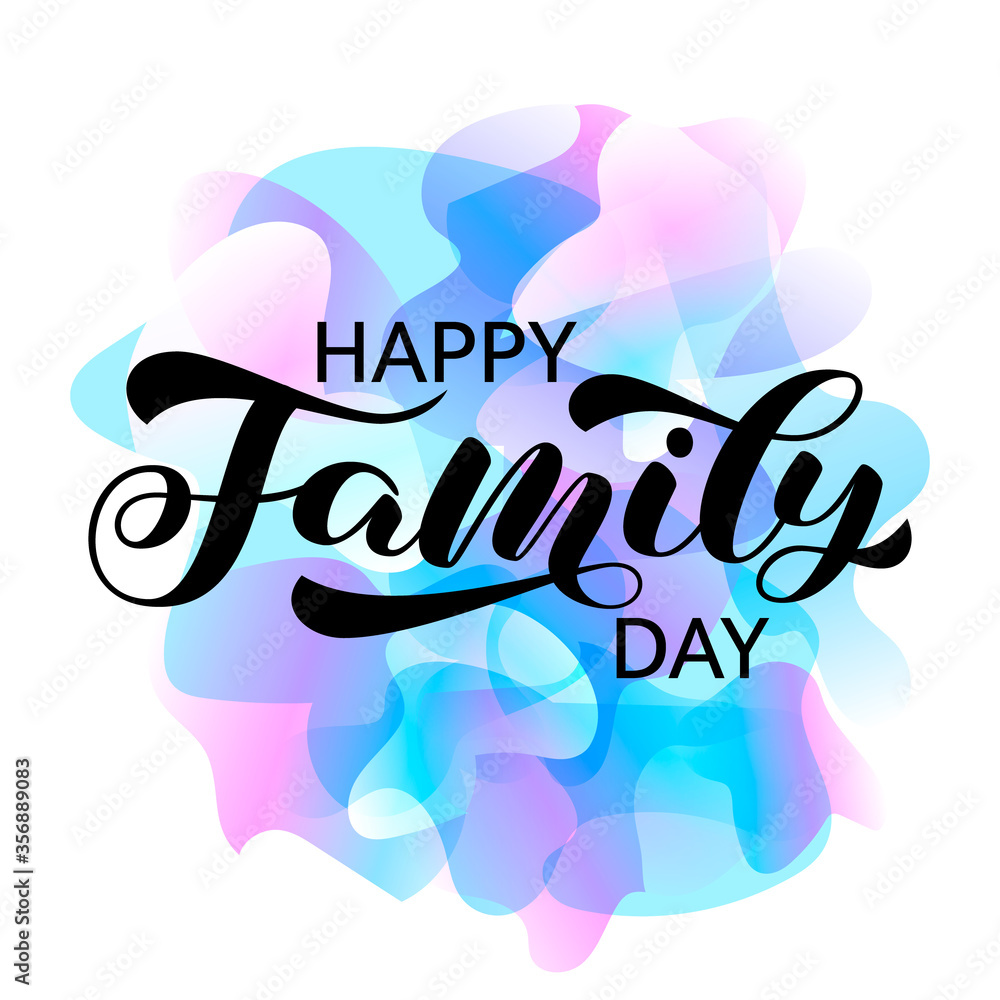 Happy family day brush lettering. Vector stock illustration for card or ...