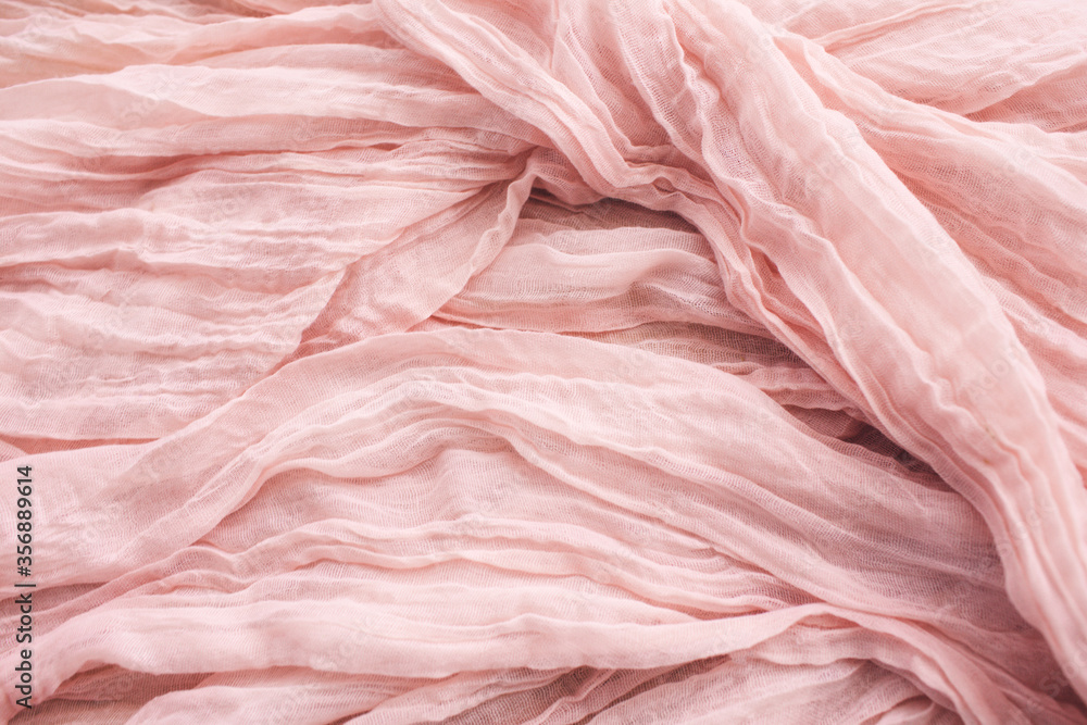 Texture fabric pink color for background. Soft pink chiffon. Flat lay ...