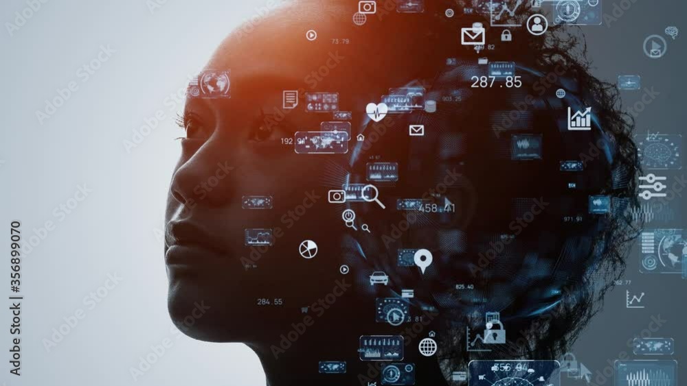 AI (Artificial Intelligence) concept. Deep learning. GUI (Graphical ...