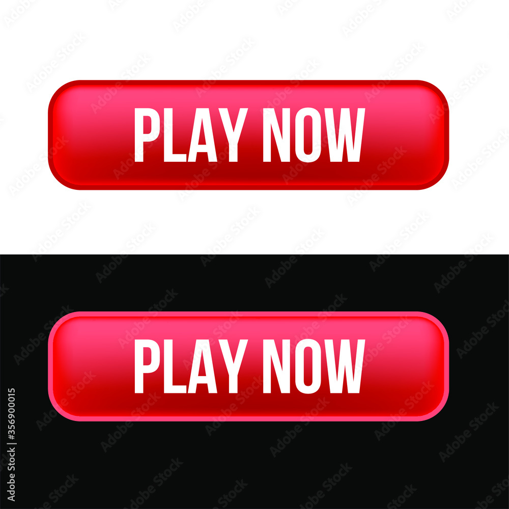 Red play now button Stock Vector | Adobe Stock