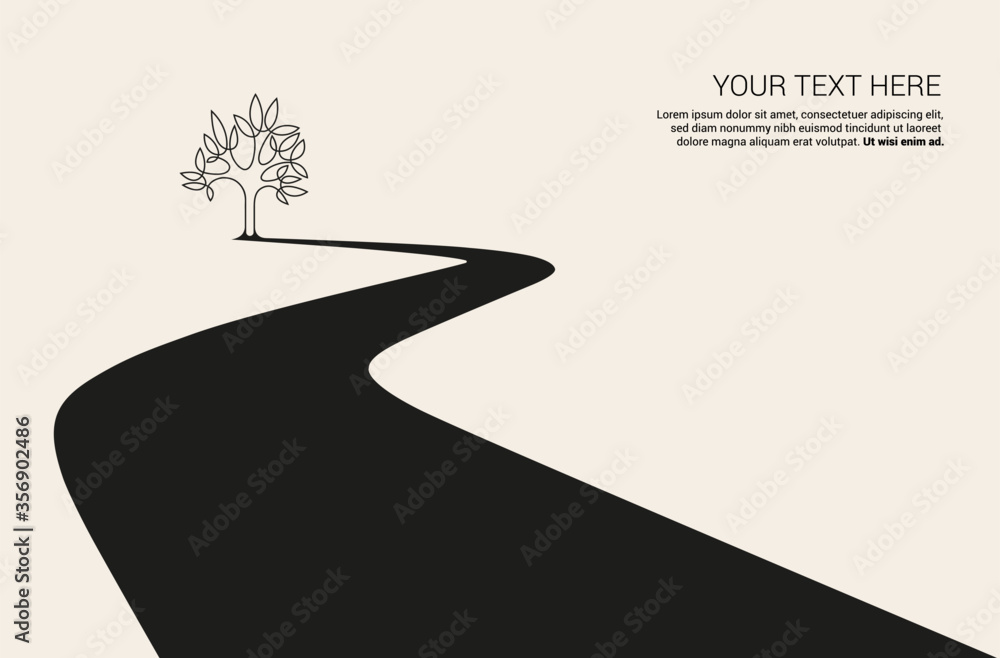 Country road curved highway vector perfect design illustration or logo ...