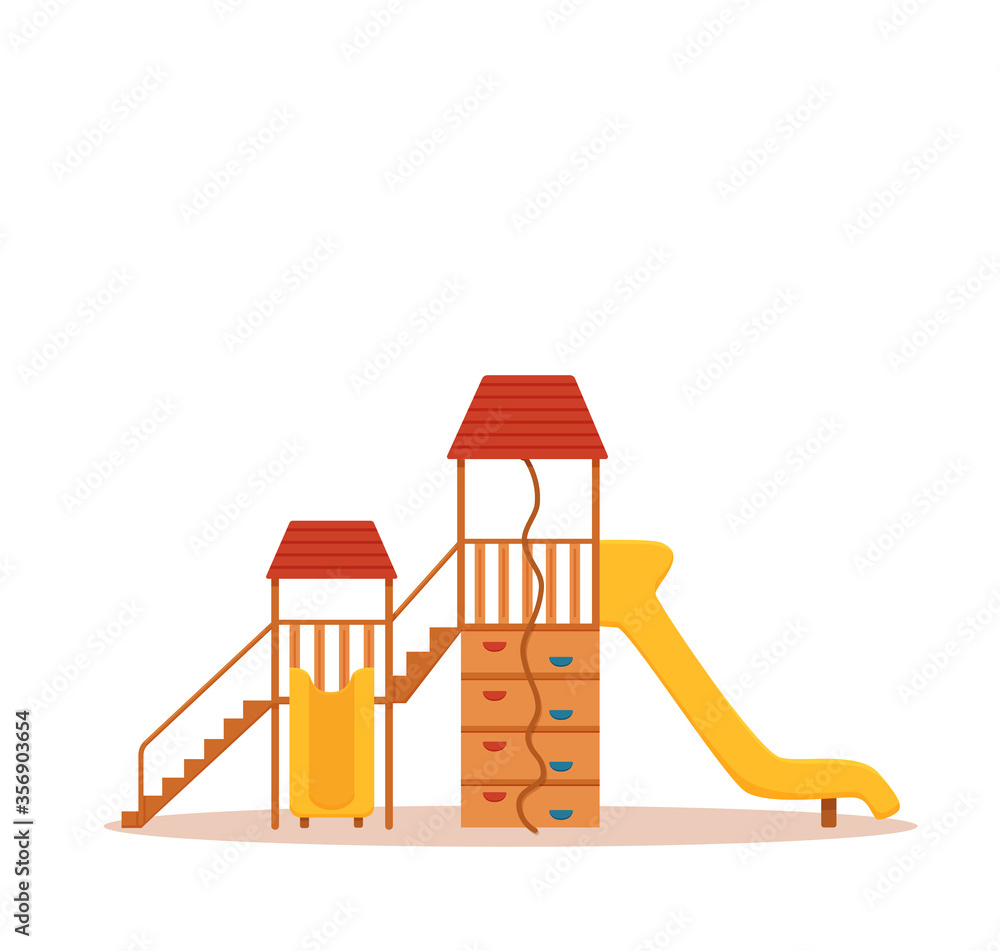 Kid s playground colorful cartoon vector illustration Stock Vector ...