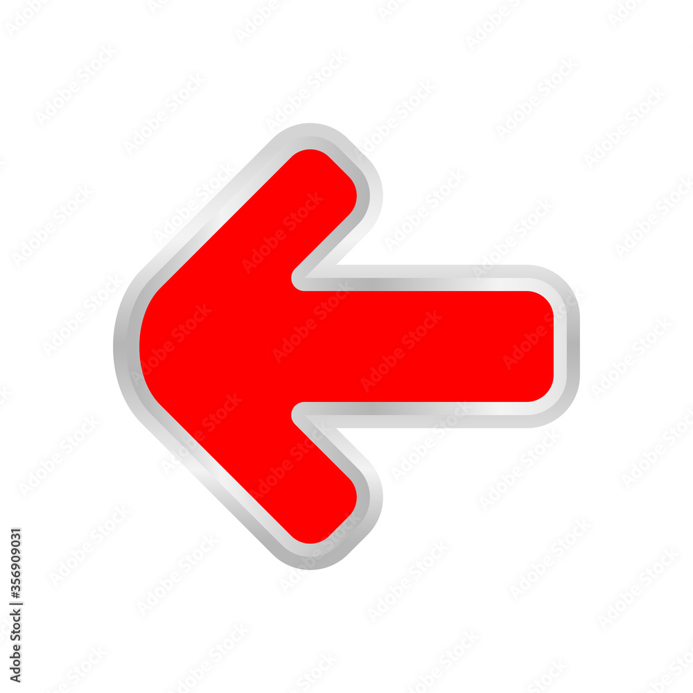 red arrow pointing left isolated on white, clip art red arrow icon ...
