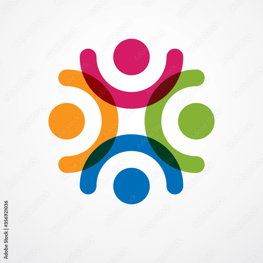Teamwork businessman unity and cooperation concept created with simple ...