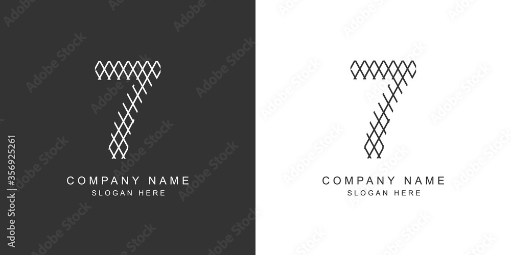 7 logo. "7" number icon. Vector illustration. Stock Vector | Adobe Stock