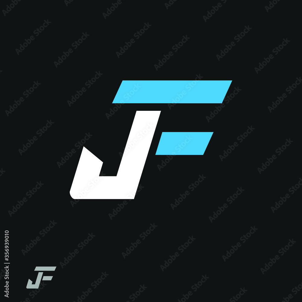 JF Logo Letters black background. Stock Vector | Adobe Stock