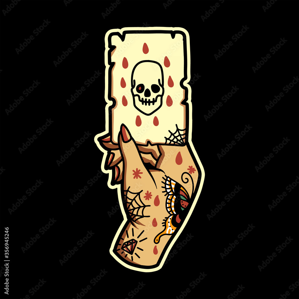 dead card tattoo vector design Stock Vector | Adobe Stock