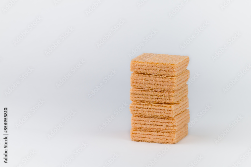 The orange-flavoured wafer Closeup is arranged on top of many pieces ...