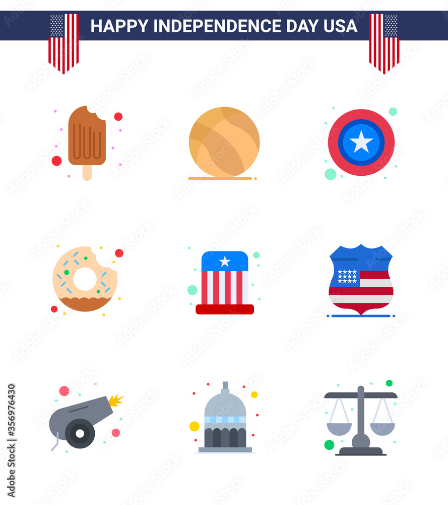 Big Pack of 9 USA Happy Independence Day USA Vector Flats and Editable ...