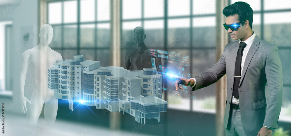 new normal Futuristic Technology in smart automation industrial concept ...