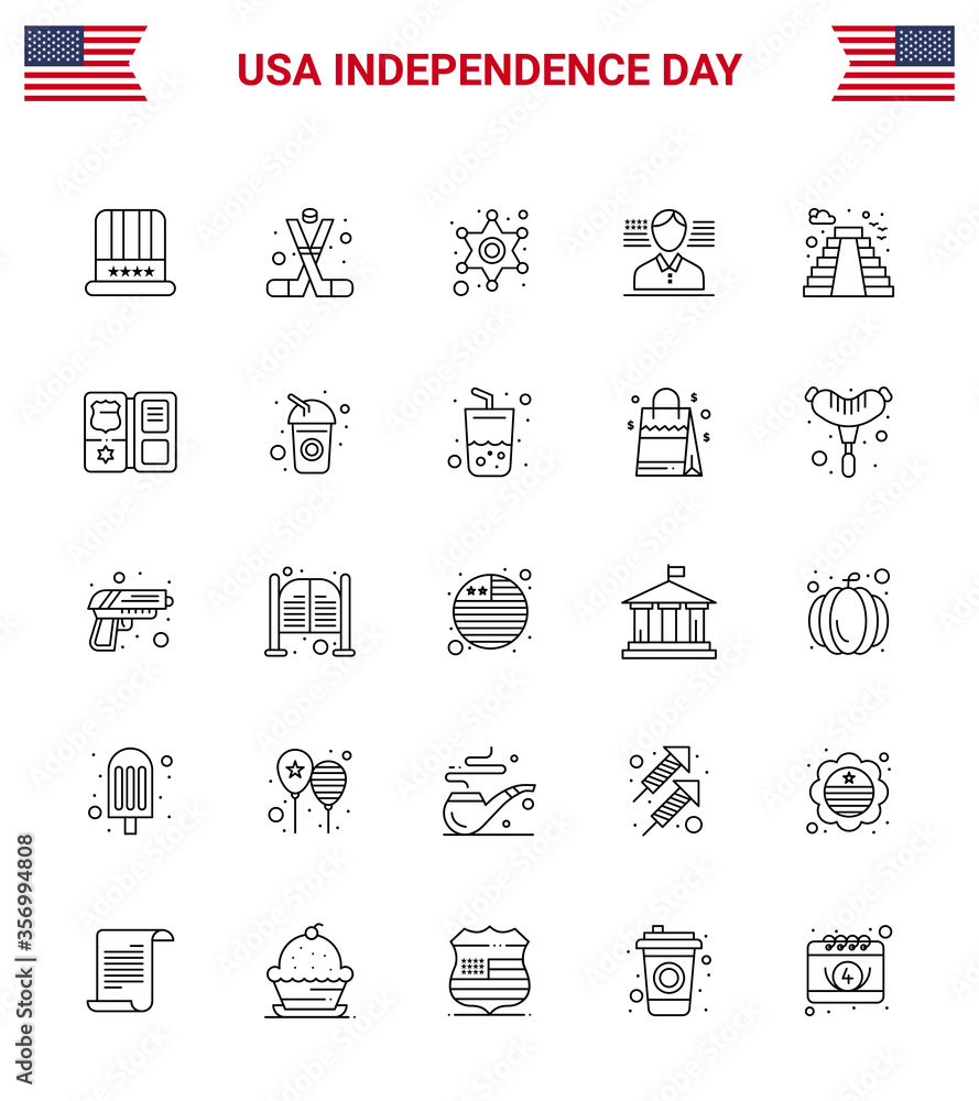 Pack of 25 USA Independence Day Celebration Lines Signs and 4th July ...