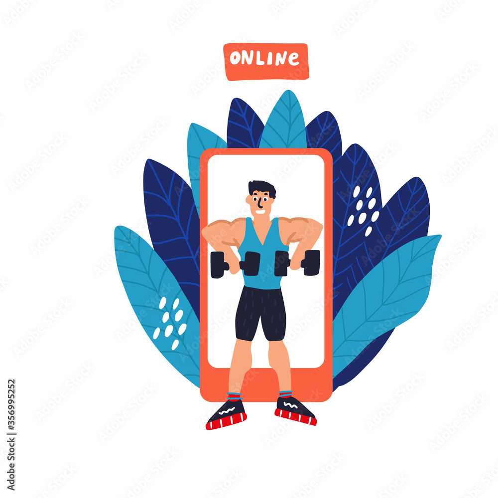 Personal trainer online. Active lifestyle and fitness training. Modern ...