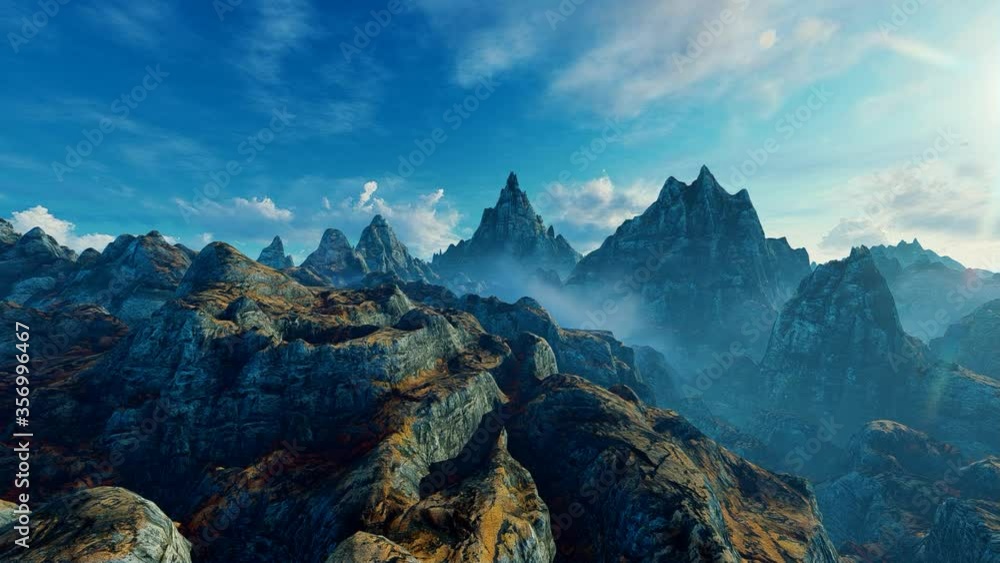 Vidéo Stock Mountain landscape. Animation on the theme of landscapes ...