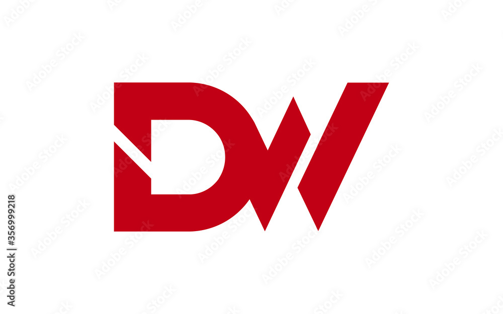 DW or WD Letter Initial Logo Design, Vector Template Stock Vector ...