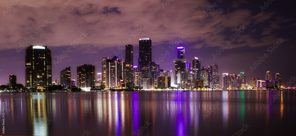 Miami Brickell skyline at night Stock Photo | Adobe Stock
