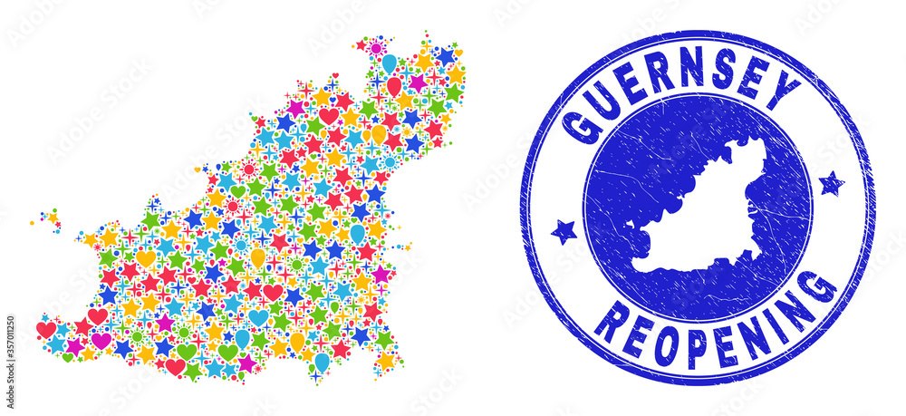 Celebrating Guernsey Island map mosaic and reopening corroded stamp ...