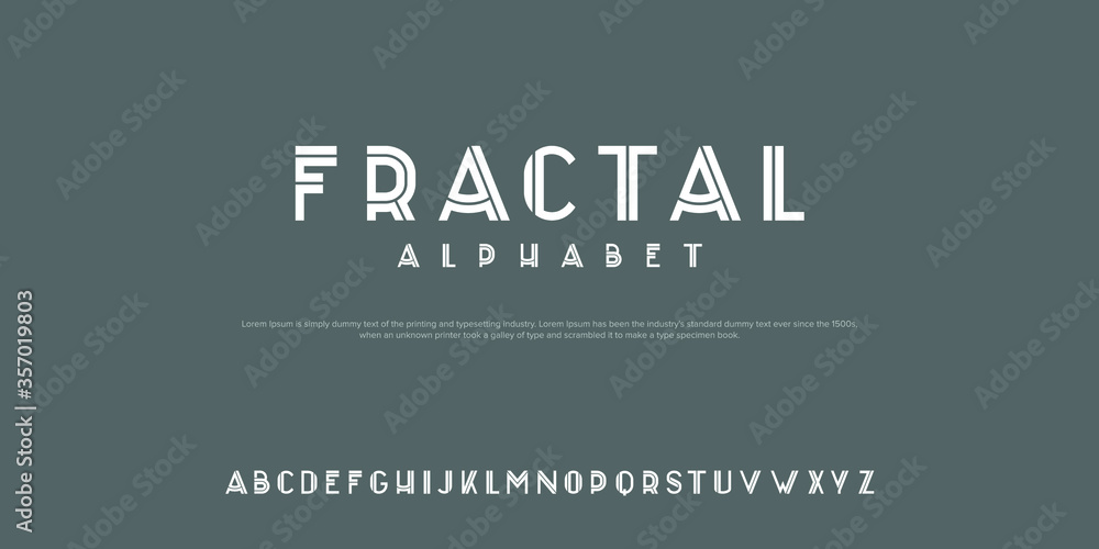 Simple classic LINE font vector illustration of alphabet letters. Stock ...
