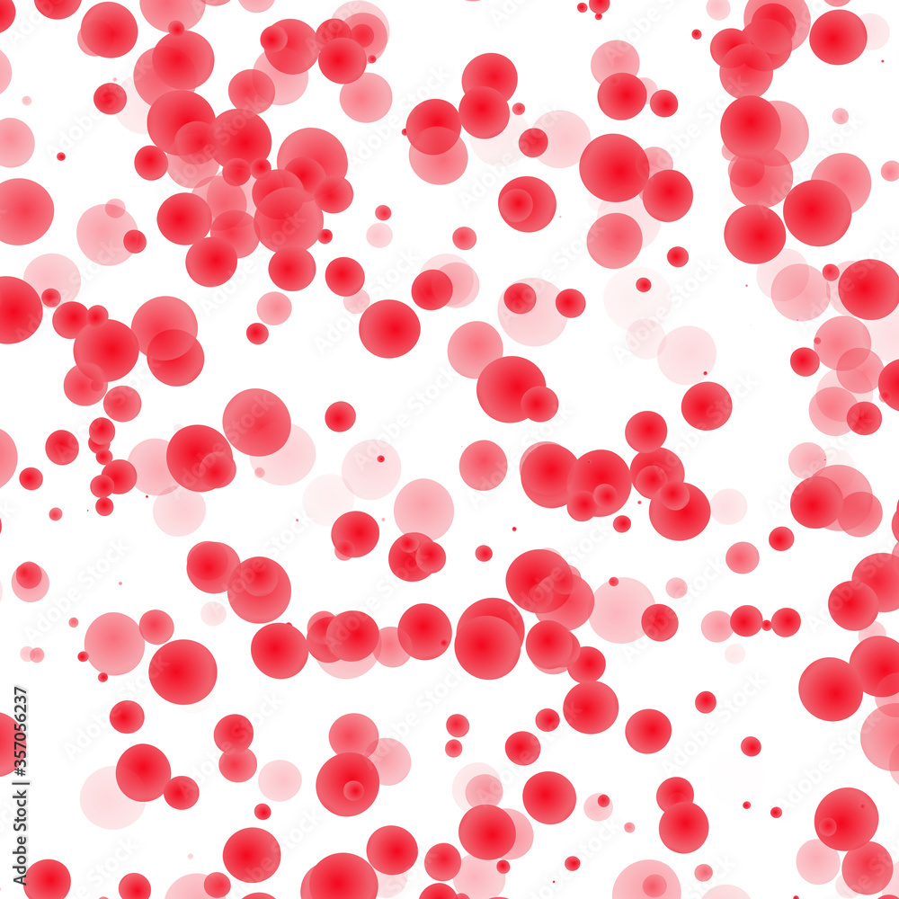 Bright red bubble on white background. Abstract red blood cells Stock ...